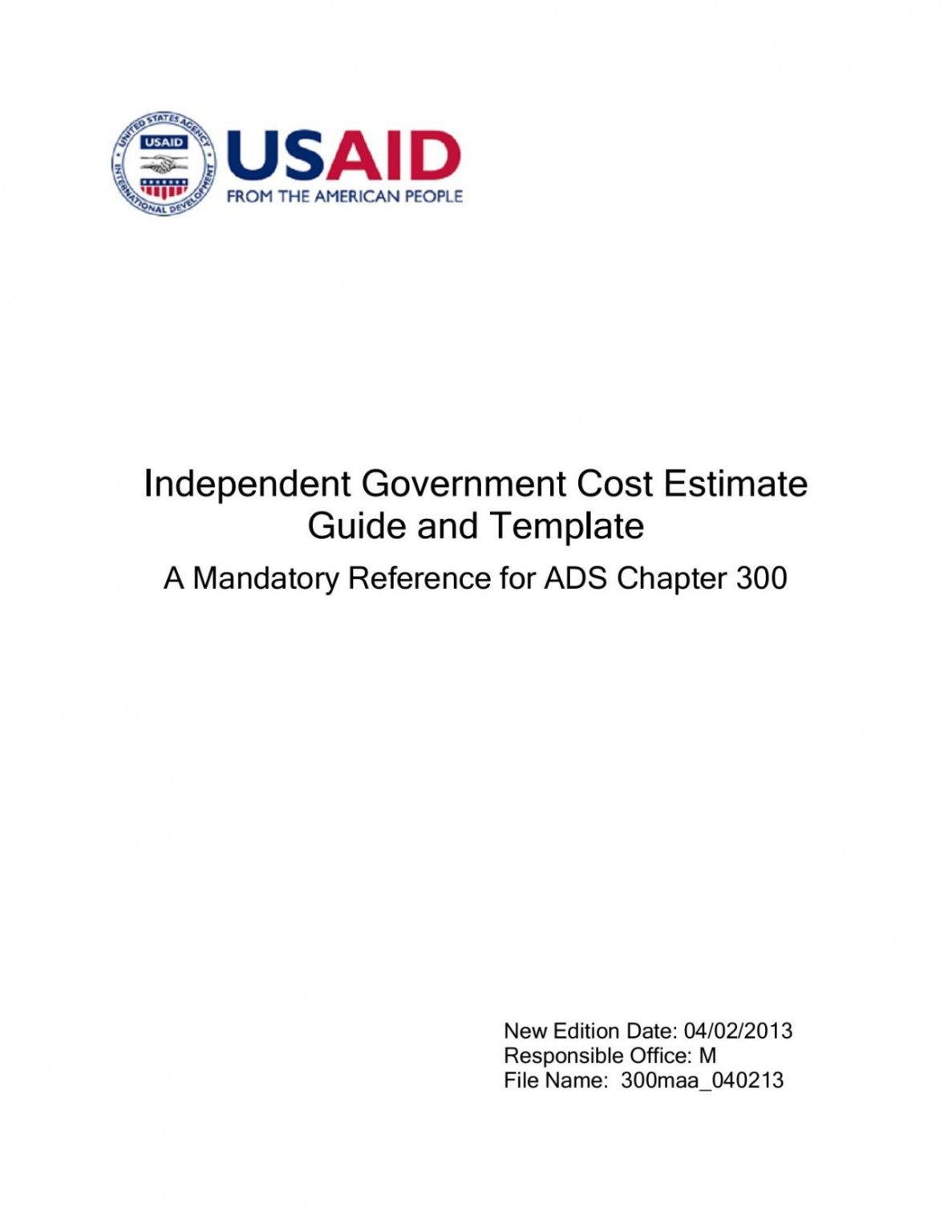 Sample Independent Government Cost Estimate Guide And Template Sample Independent Government Cost Estimate Guide And Template