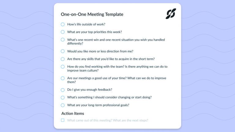 Printable One On One Meeting Template Top 10 Questions Great Managers ...