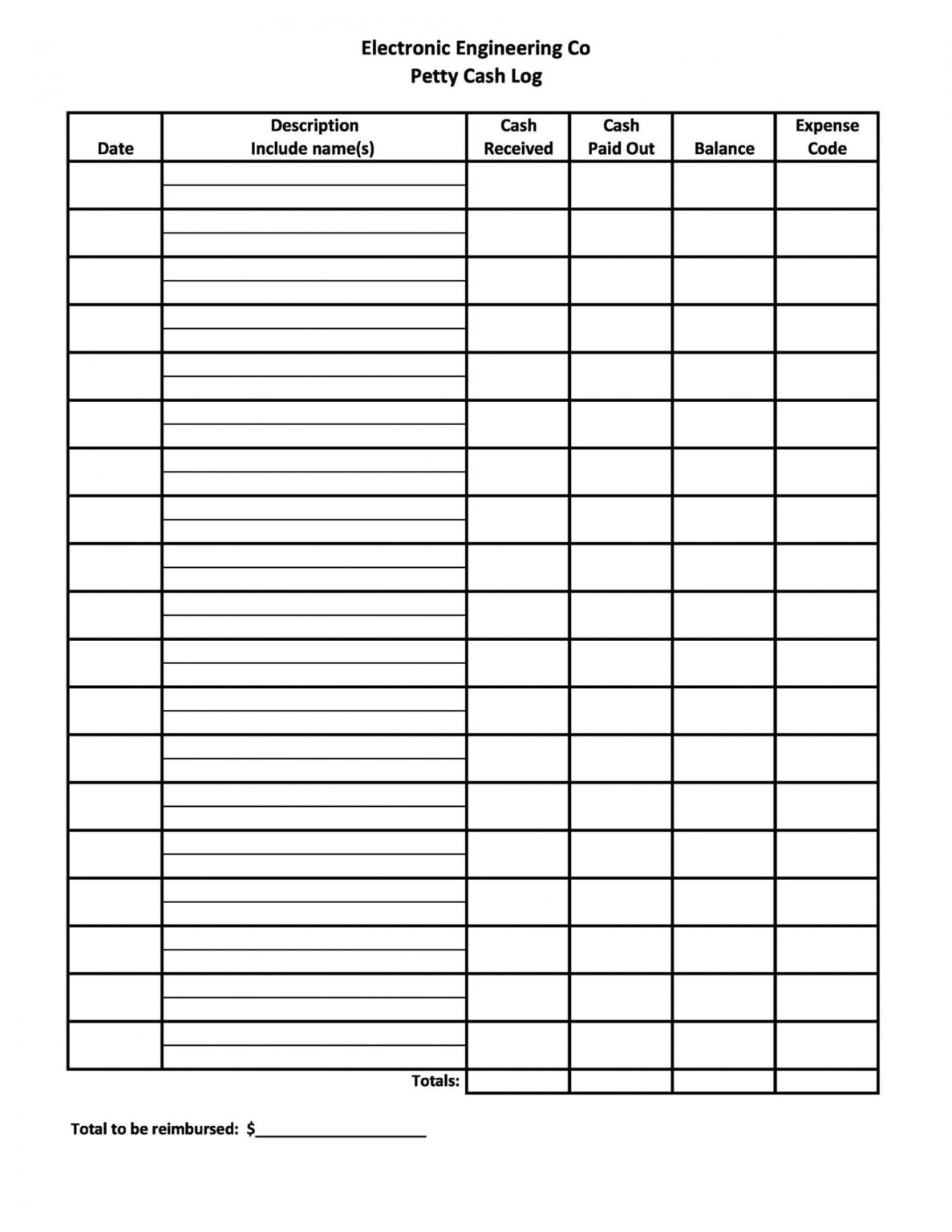 Printable 40 Petty Cash Log Templates Forms Excel Pdf Word Money Log Printable 40 Petty Cash Log Templates Forms Excel Pdf Word Money Log