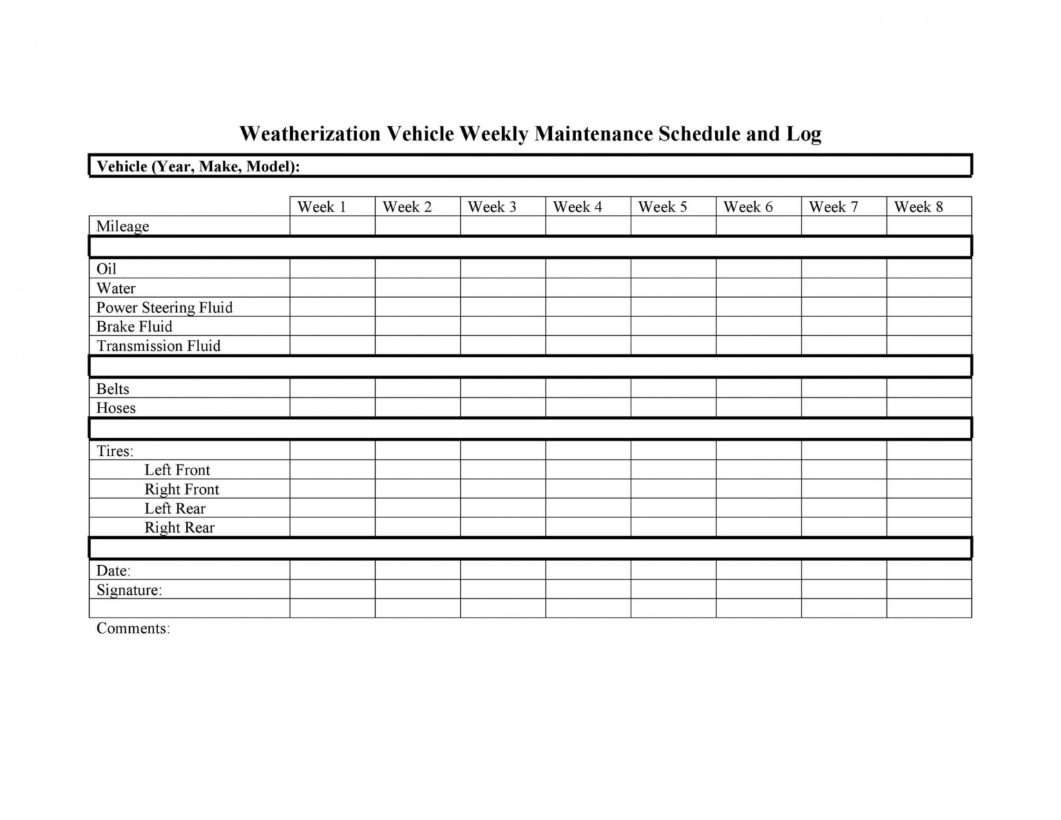Printable 43 Printable Vehicle Maintenance Log Templates Templatelab