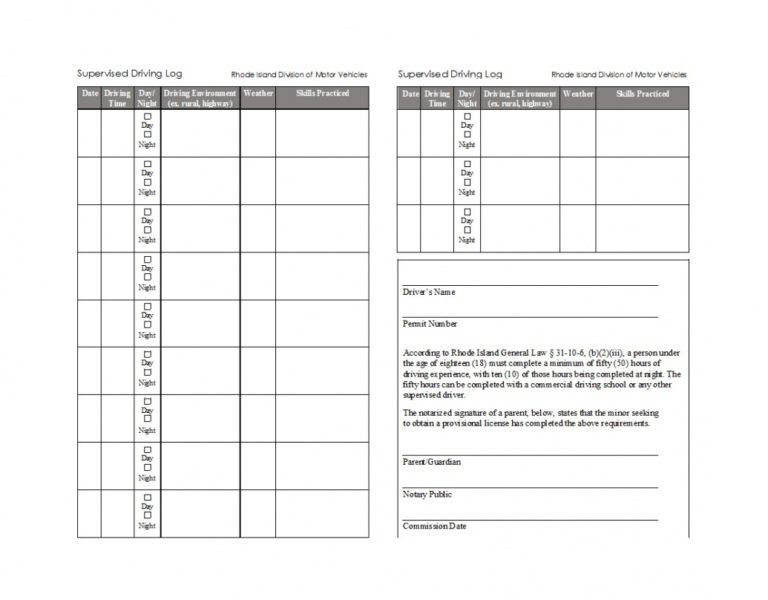 Printable 50 Printable Driver's Daily Log Books Templates & Examples ...