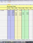 Food Cost Analysis Template