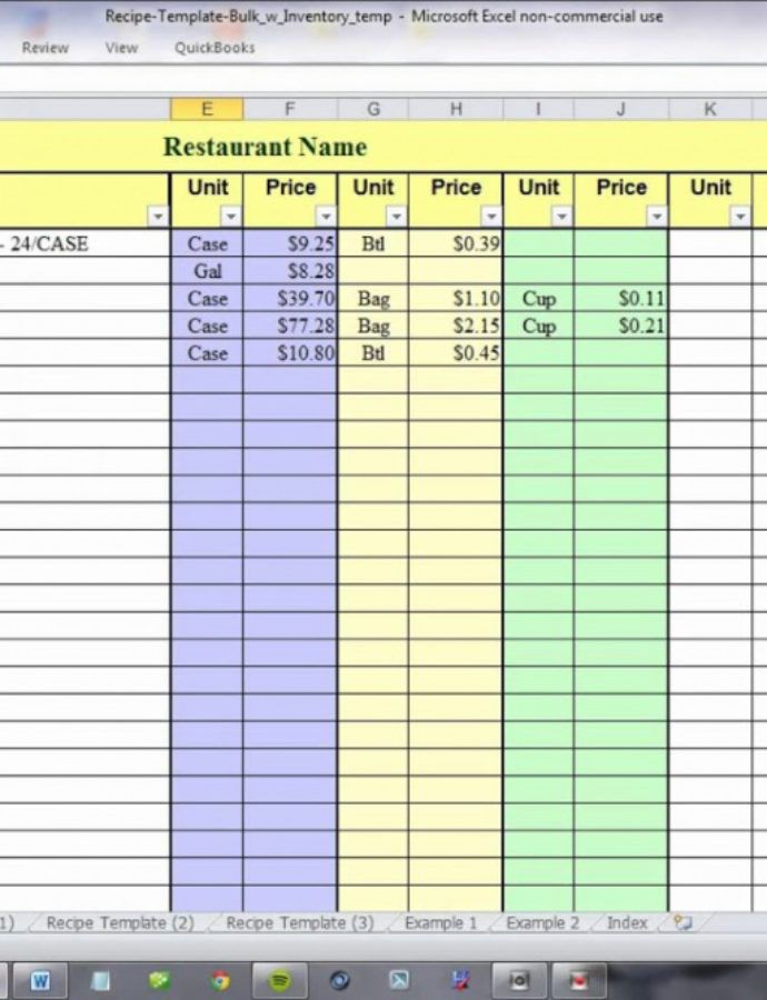 Cost Of Goods Sold Spreadsheet Template