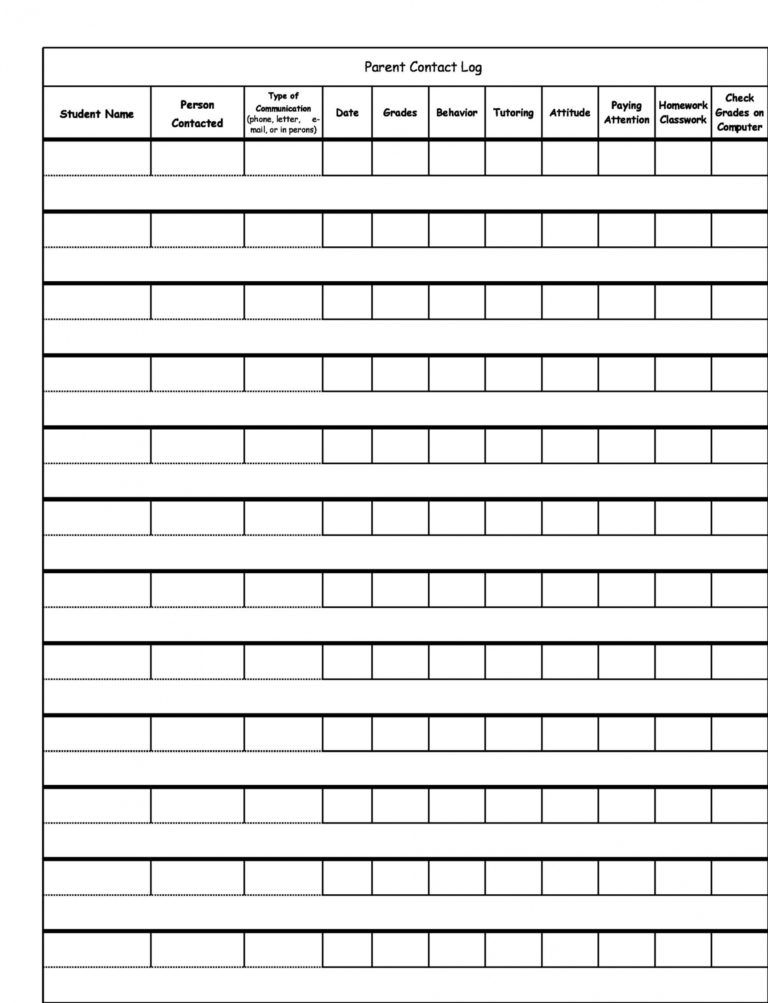 Tutoring Log Template