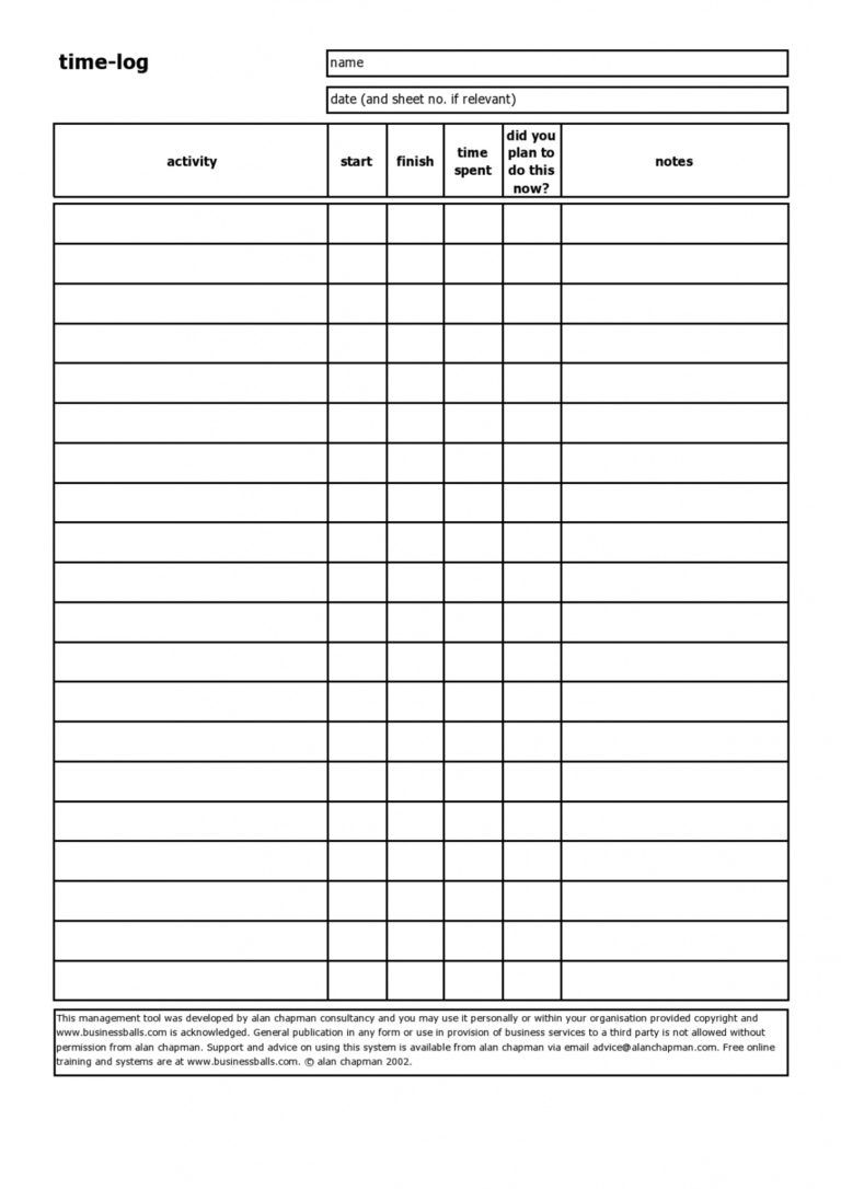 Editable 30 Printable Time Log Templates Excel Word Templatearchive ...