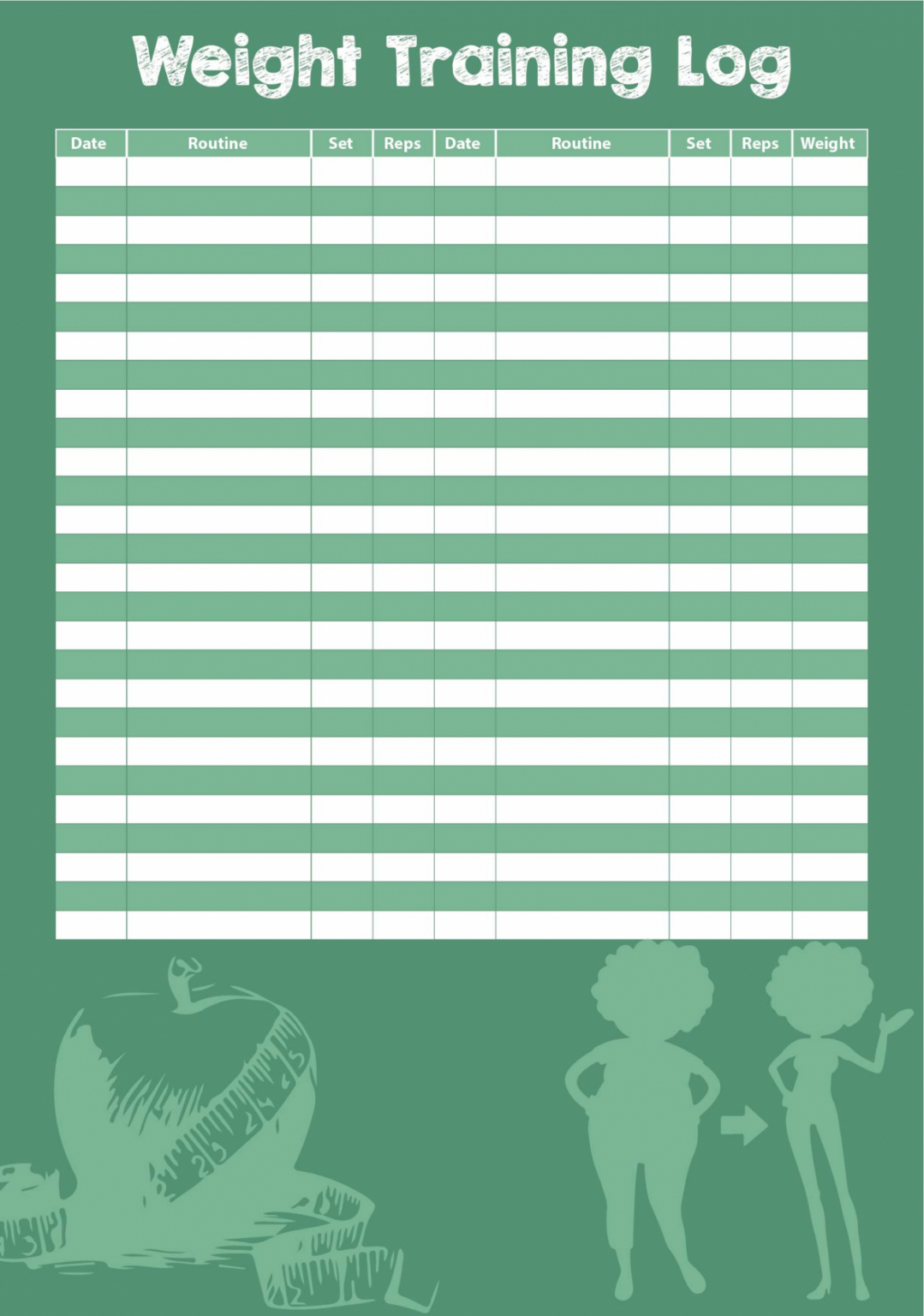 Sample 7 Best Printable Weekly Weight Chart Printablee Weekly Weight ...