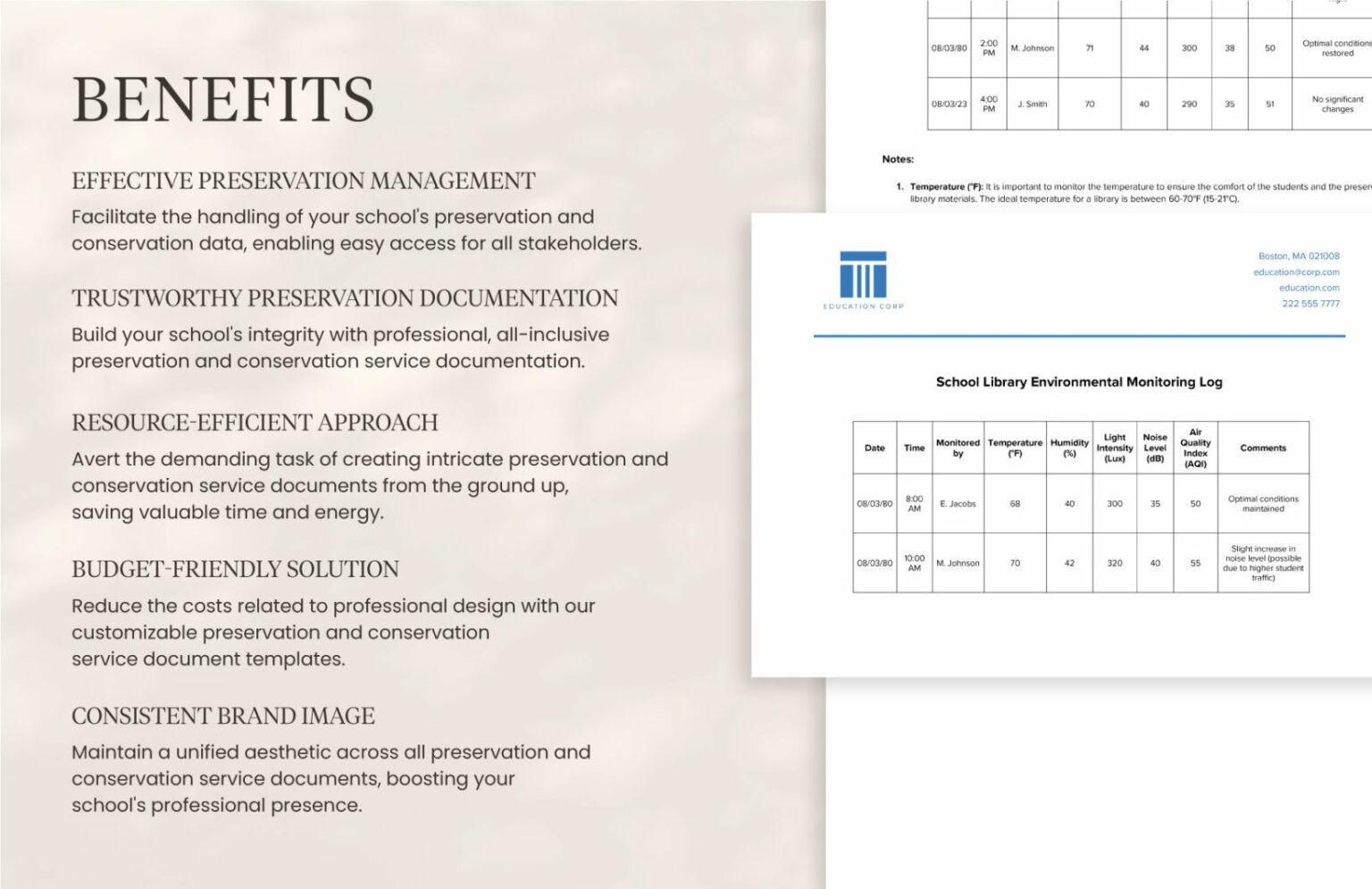Air Monitoring Log Template