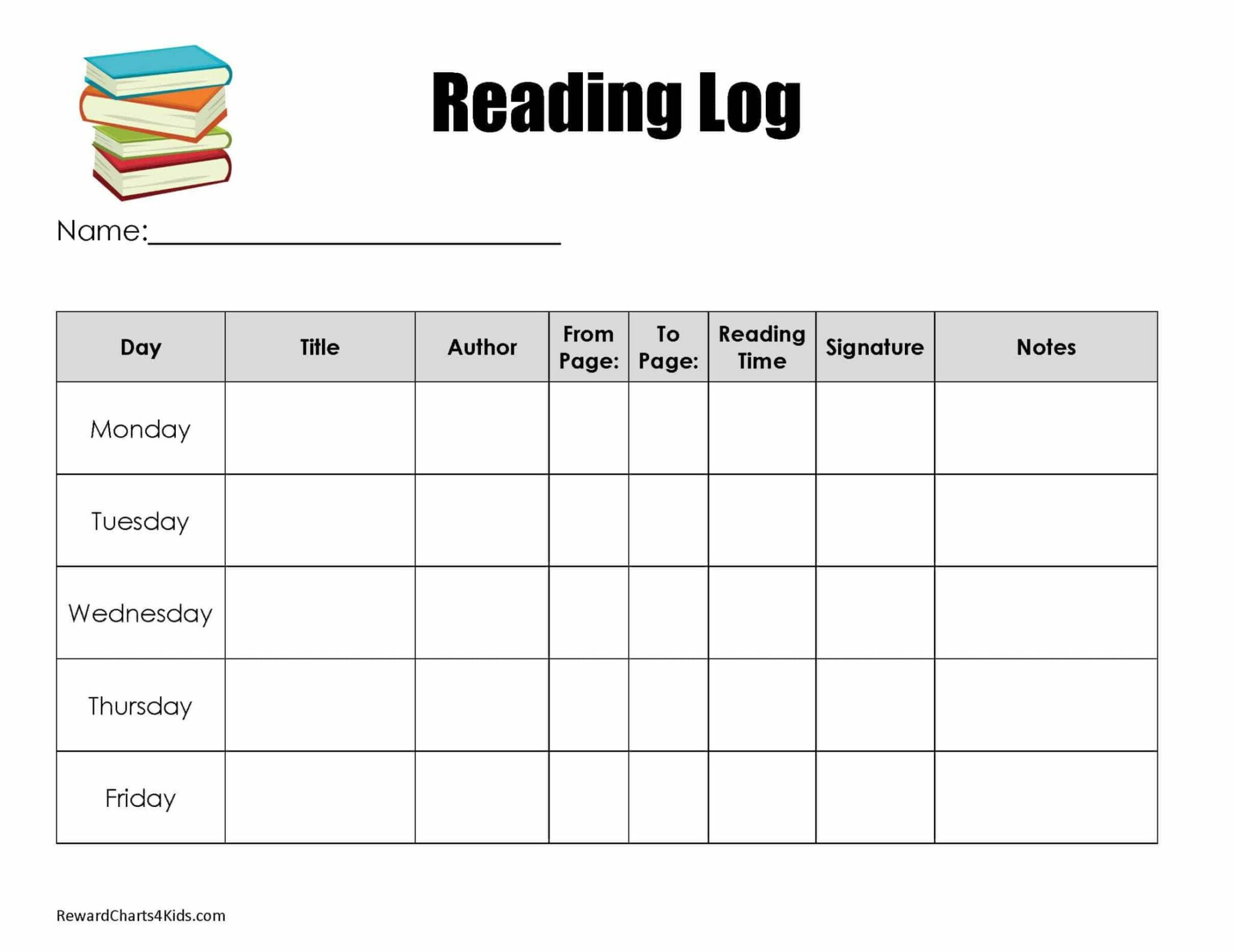 High School Reading Log Template Excel Sample | Wssufoundation