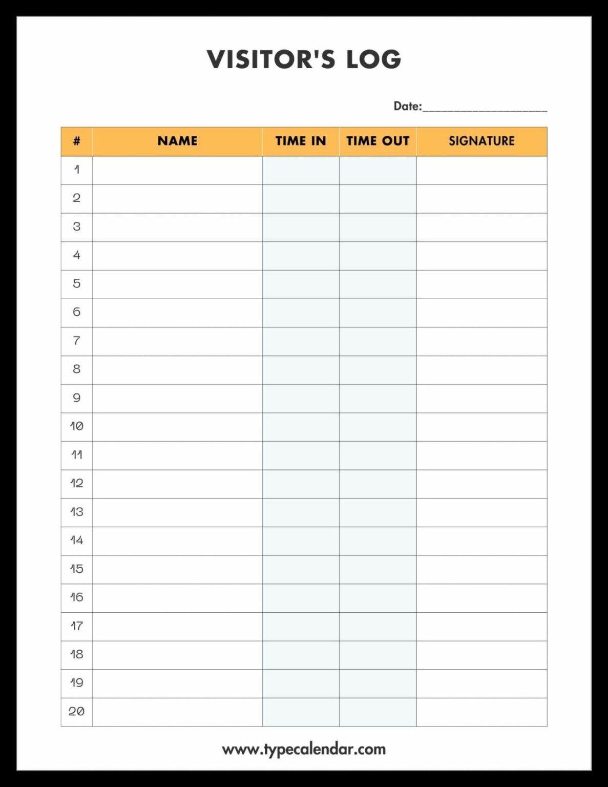 Roof Access Log Template