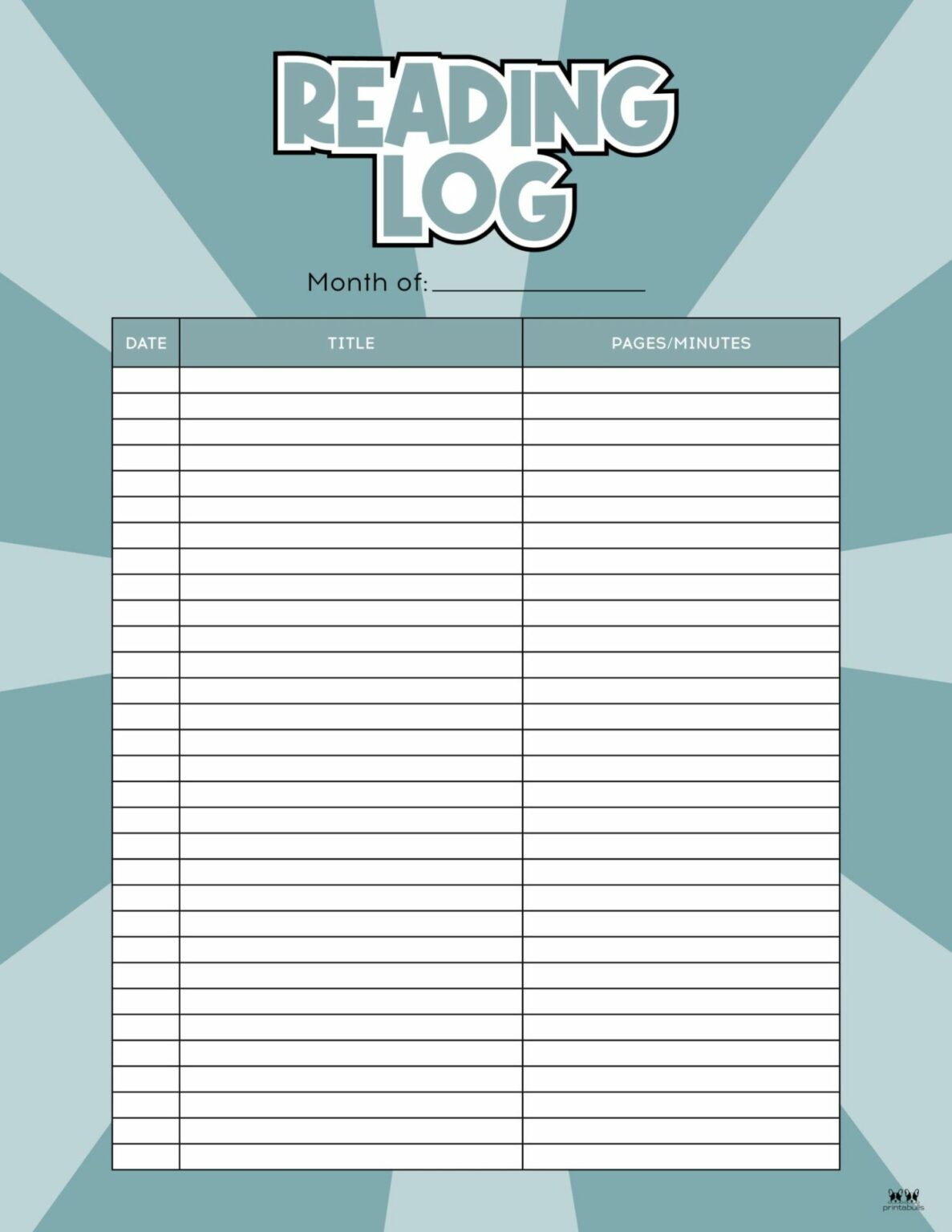 Printable At Home Reading Log Template Word | Wssufoundation