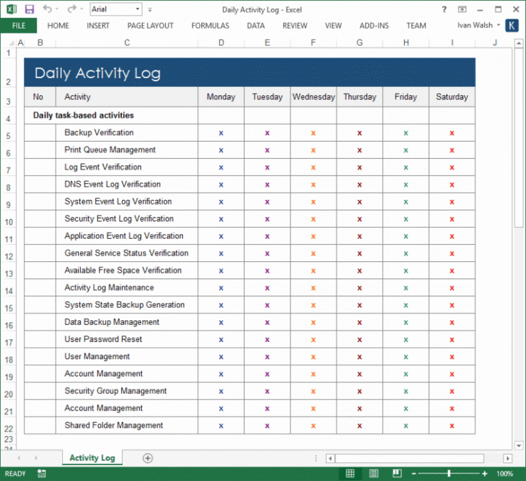 Server Room Access Log Template