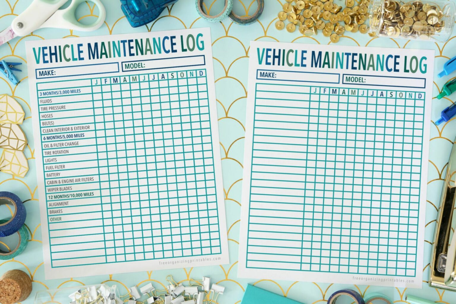 Auto Maintenance Log Template