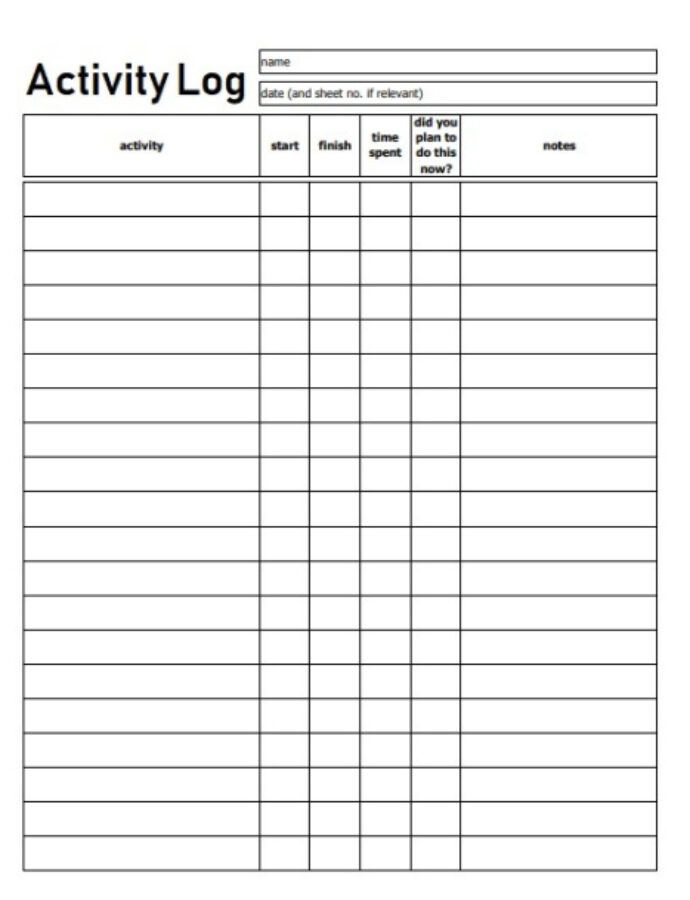 3Rd Grade Reading Log Template