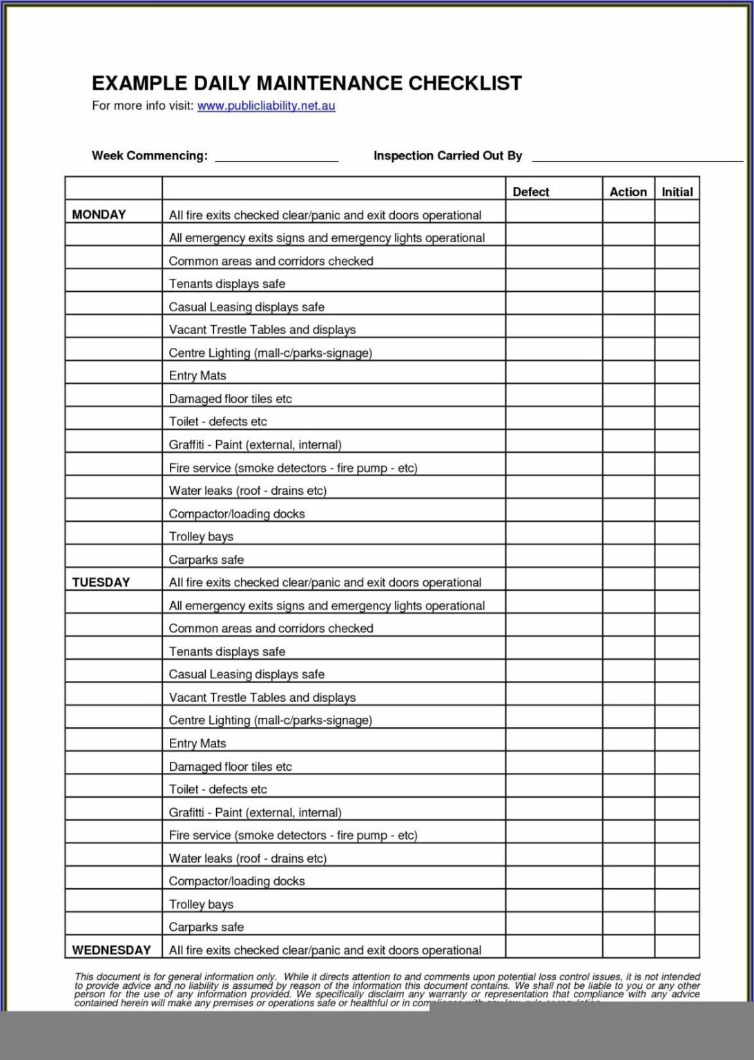 Fleet Truck Maintenance Log Template
