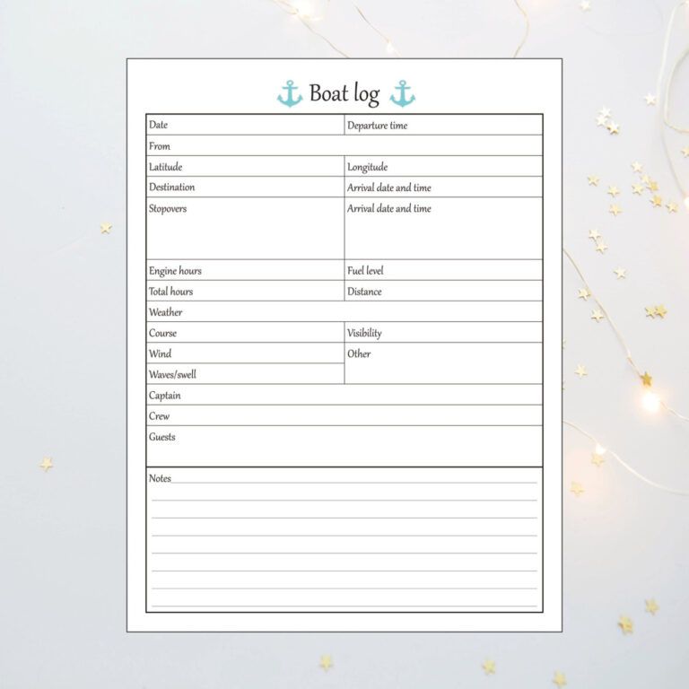 Boat Maintenance Log Template