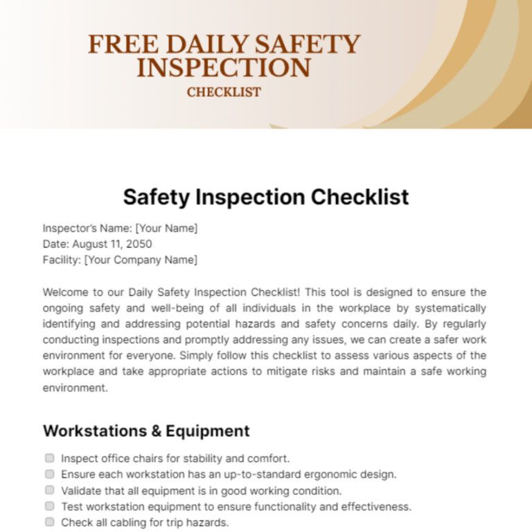 Blank Ladder Inspection Log Template Doc | Wssufoundation