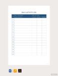 Work From Home Activity Log Template