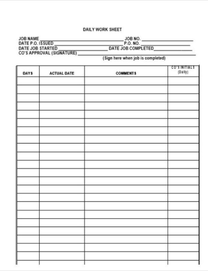 School Counselor Daily Log Template